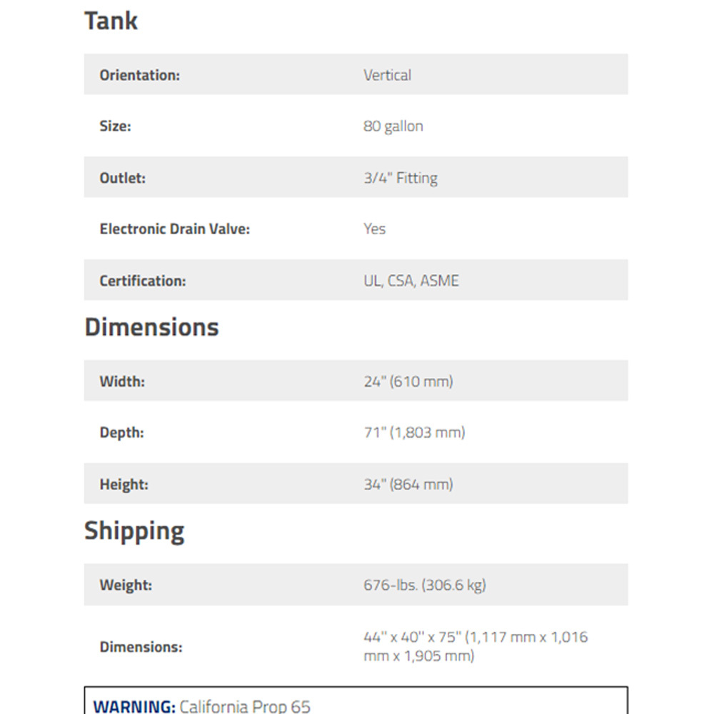 TSP-5 Air Compressor / 5 HP / 80-Gallon Vertical Tank | Wurth USA