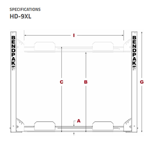 HD-9XL / 9,000lb Capacity 4 Post Lift / Regular Width / Extended Length ...