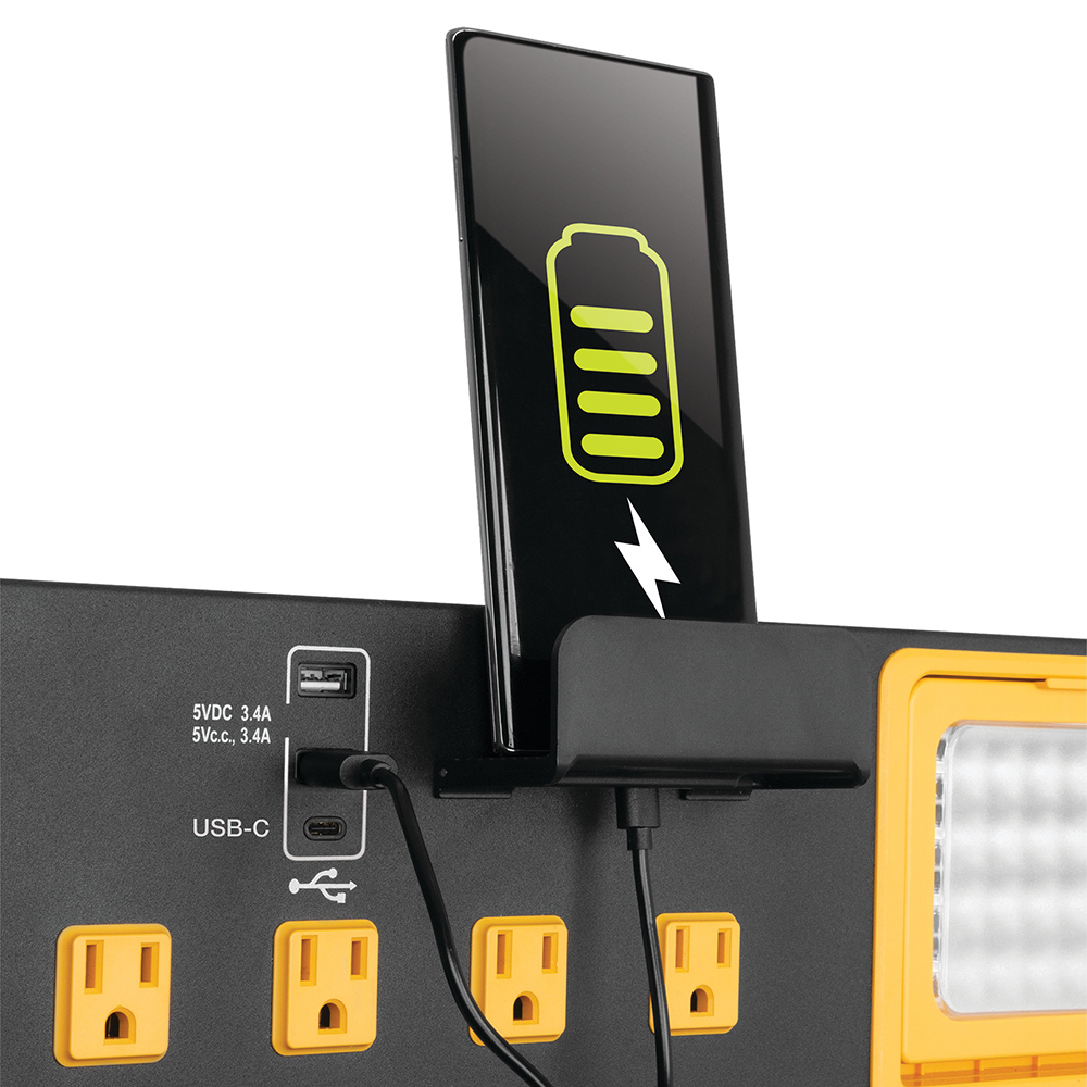 Heavy-Duty Workbench Power Strip Station With 2 LED Work Lights and ...