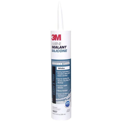 3M™ Marine Grade Silicone Sealant, White, 304 mL Cartridge | RTV ...