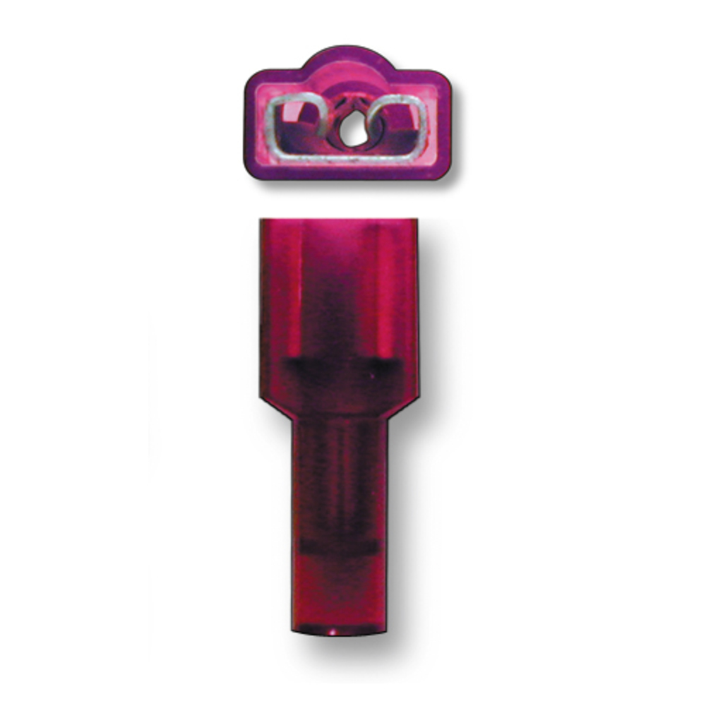 Red Female Spade Connector Fully-Insulated 1/4 | Nylon | Insulated ...