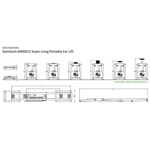 QUICKJACK 6000ELX-110V / SUPERLONG / 6,000LB CAPACITY / 110V - LV ...