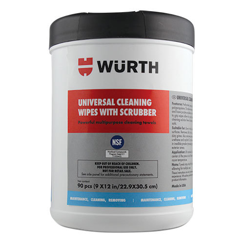 Universal Cleaning Wipes With Scrubber - 90 Count | Wurth USA