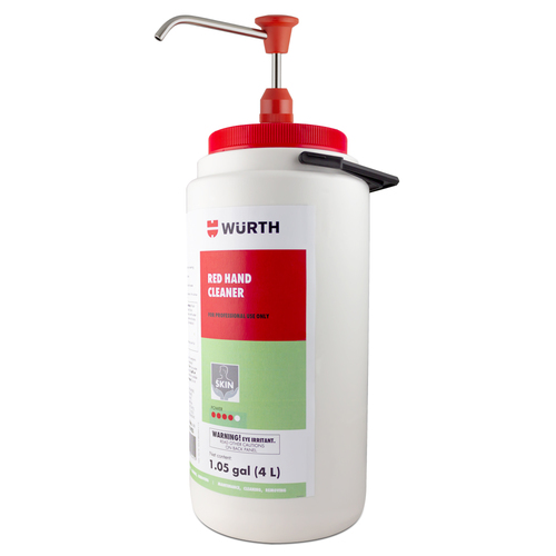 Red Hand Cleaner - 4L 6 pack includes pump and bracket | Wurth USA