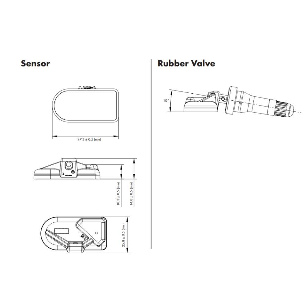 TPMS Sensor Dual-Frequency 315/433 Mhz Rubber Snap-IN Valve | Wurth USA