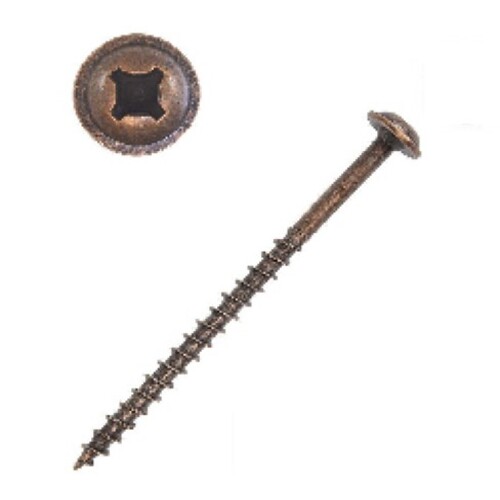 #8 x 2-1/2 in. Round Washer Head, Bronze, Combo drive- square/phillips ...
