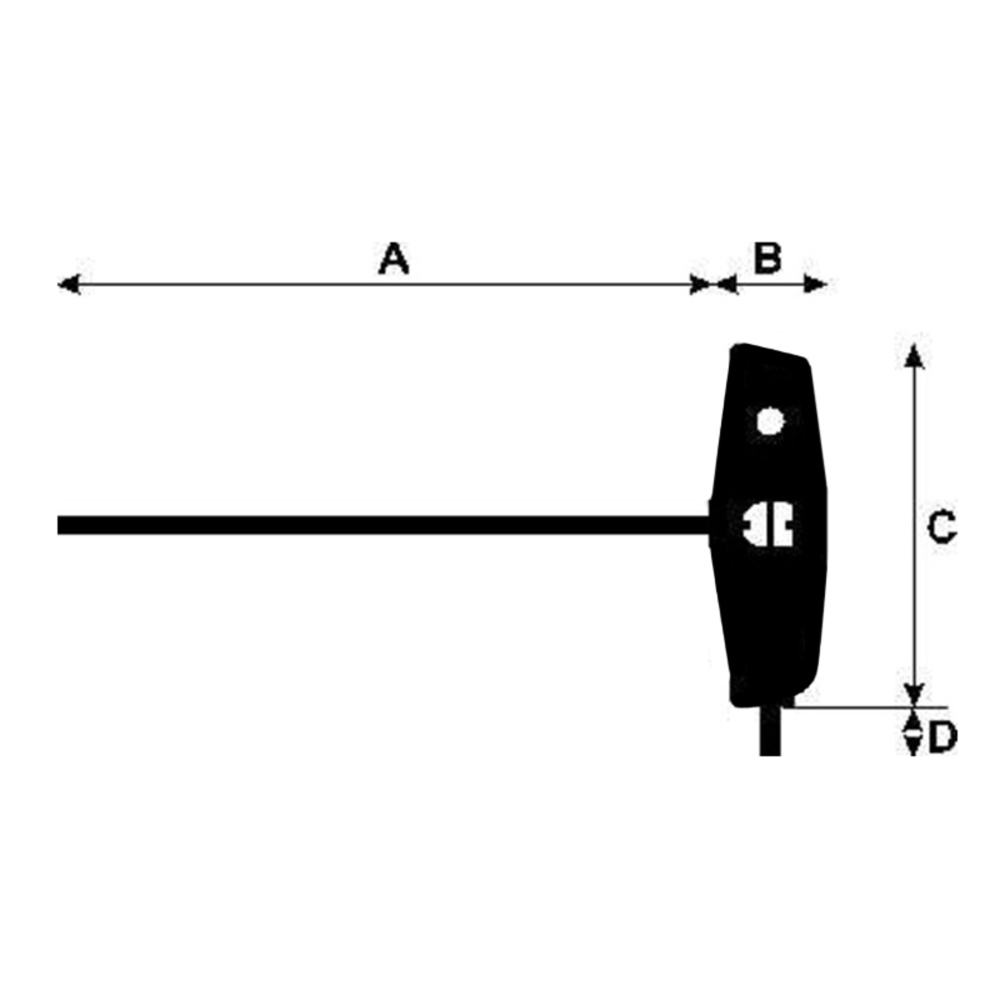ZEBRA T-Handle Hexagon Socket Screwdriver - 13mm Hexagon Socket X 230mm ...