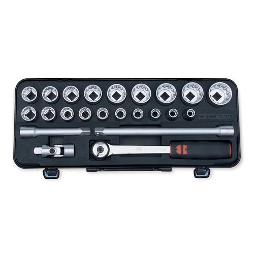 ZEBRA 1/2 Inch Multi-Socket Assortment (23 Pieces - Ratchet, Sockets ...