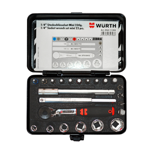 1/4" Socket Wrench Mini Set - 23 Piece | Wurth USA