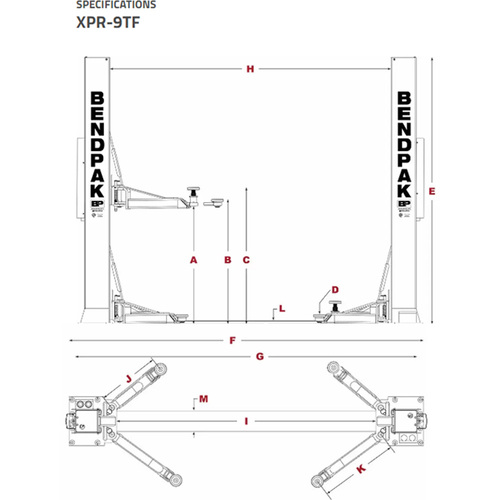 XPR-9TF - 9000lbs. Capacity 2 Post Lift with Floor Plate | Shop ...