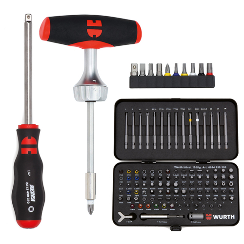 ZEBRA T-HANDLE & 1/4INCHSQUARE TIP SCREWDRIVERS W/BIT ASSORTMENT BUNDLE ...