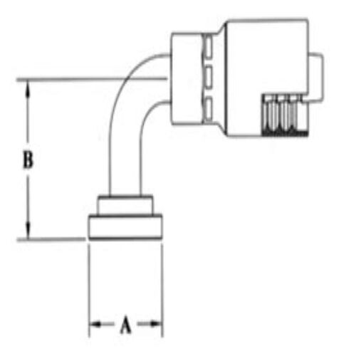 3/4 HOSE X 1 CODE 61 SPLT FLANGE 90 | Hydraulic Fittings | Hydraulics ...