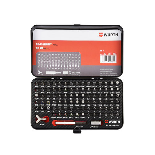 Universal Bit Set - 1/4 Inch Drive - 90 Pieces | Wurth USA