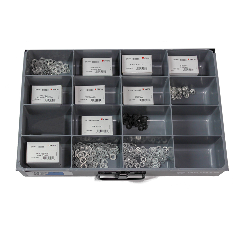 Push Nut and Washer Assortment 1125 Pieces | Wurth USA