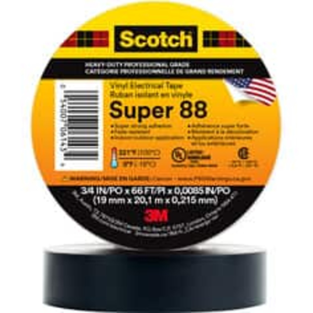 Scotch® Super 88 Electrical Tape - 3/4 Inch x 66 Feet - 8.8 Mil | Wurth USA