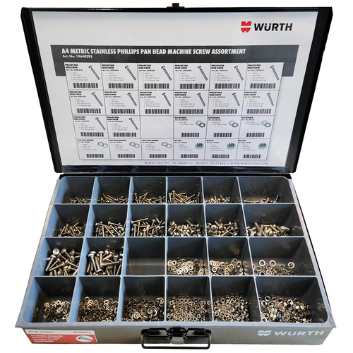 A4 Metric Stainless Steel Philips Pan Head Machine Screw Assortment ...
