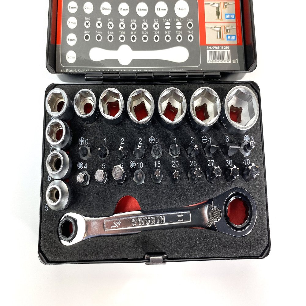 Double Box-End Ratchet Wrench Mini Set With Bits & Sockets - 31 Piece ...